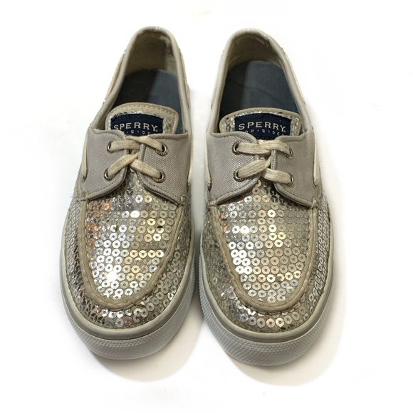Sperry | Shoes | Sperry 6 Silver Sequin Deck Shoes Boat | Poshmark
